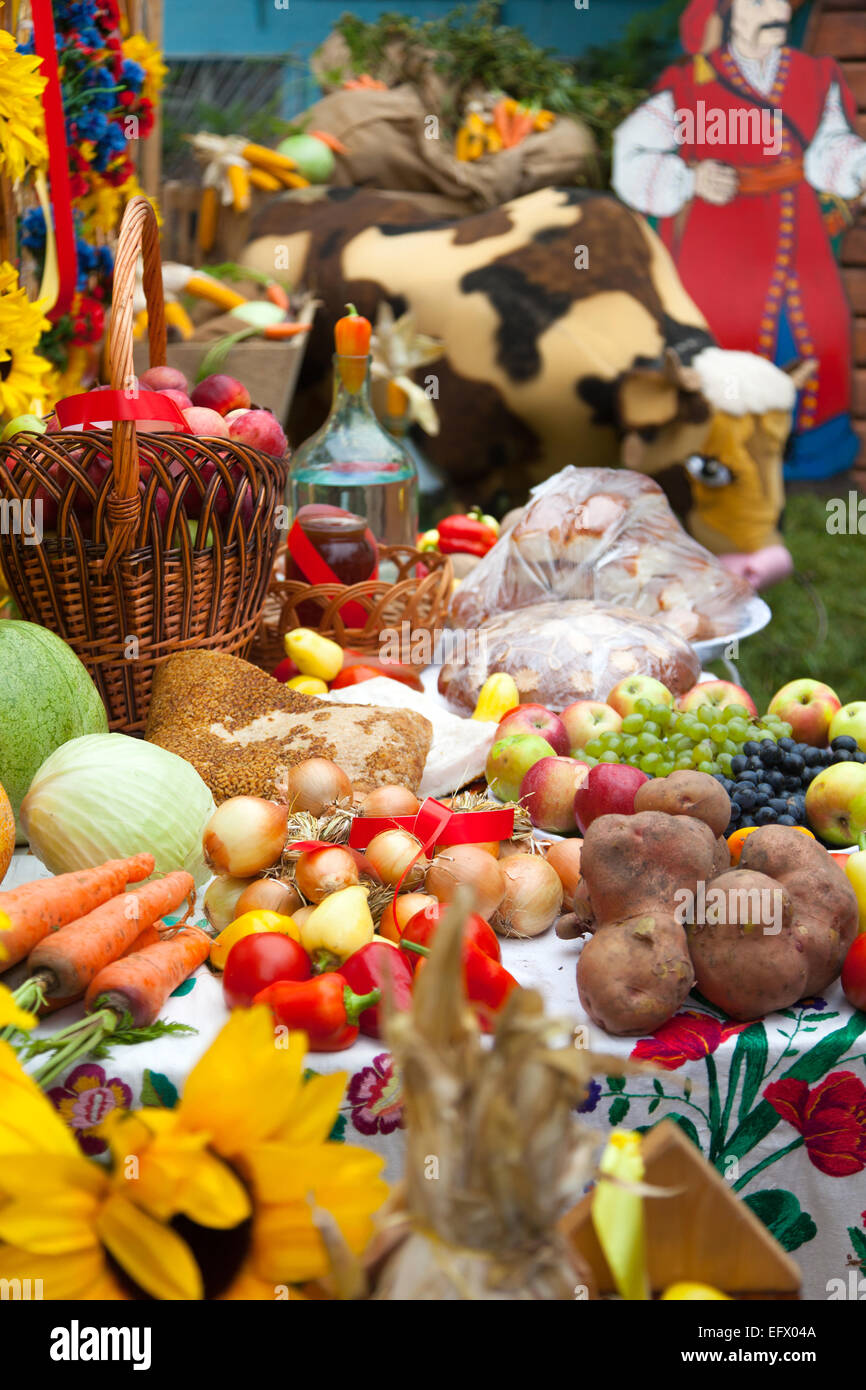 rural still life, fruit and vegetables Stock Photo - Alamy