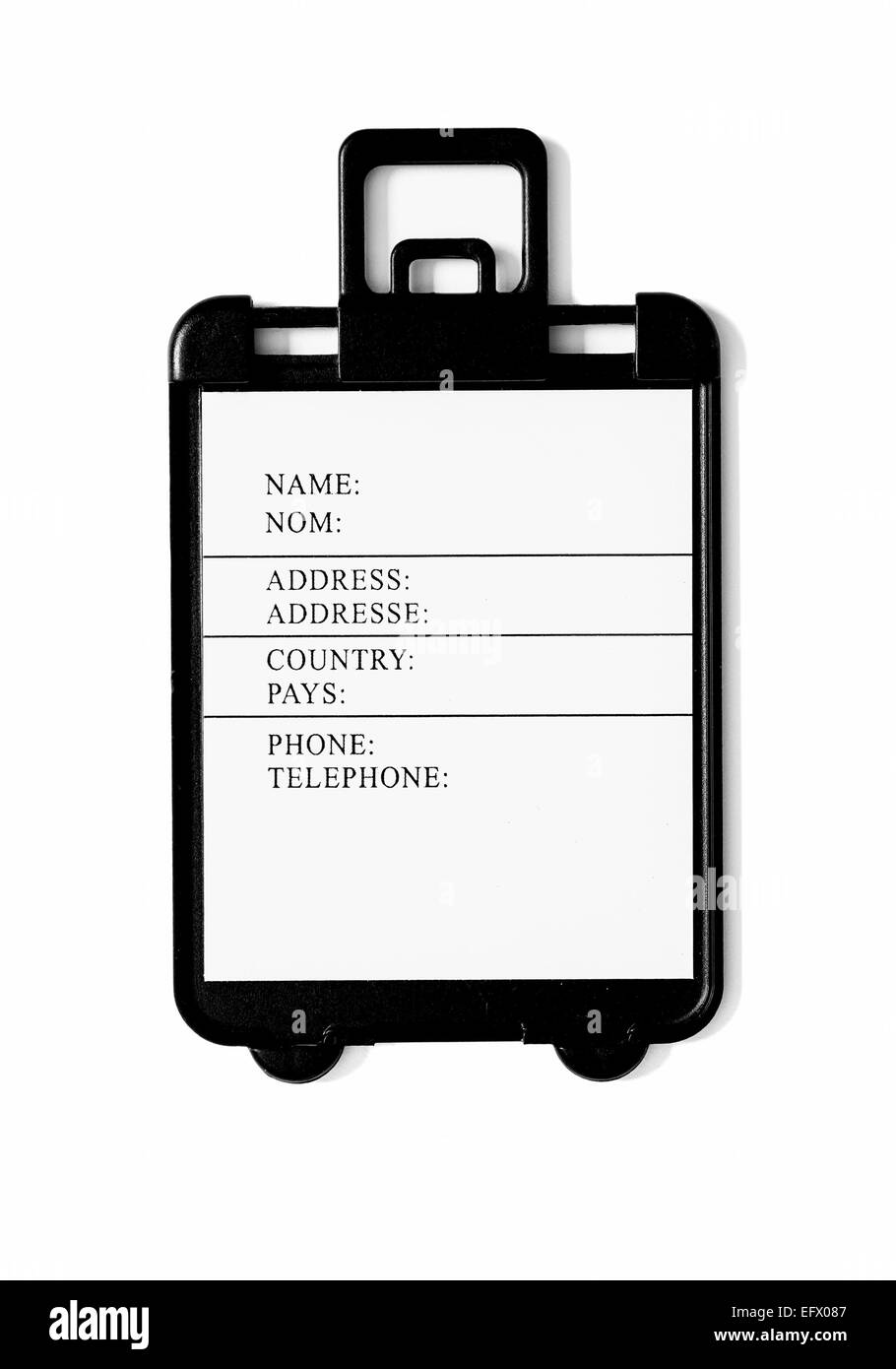 White empty tag on Black and White Stock Photos & Images - Alamy