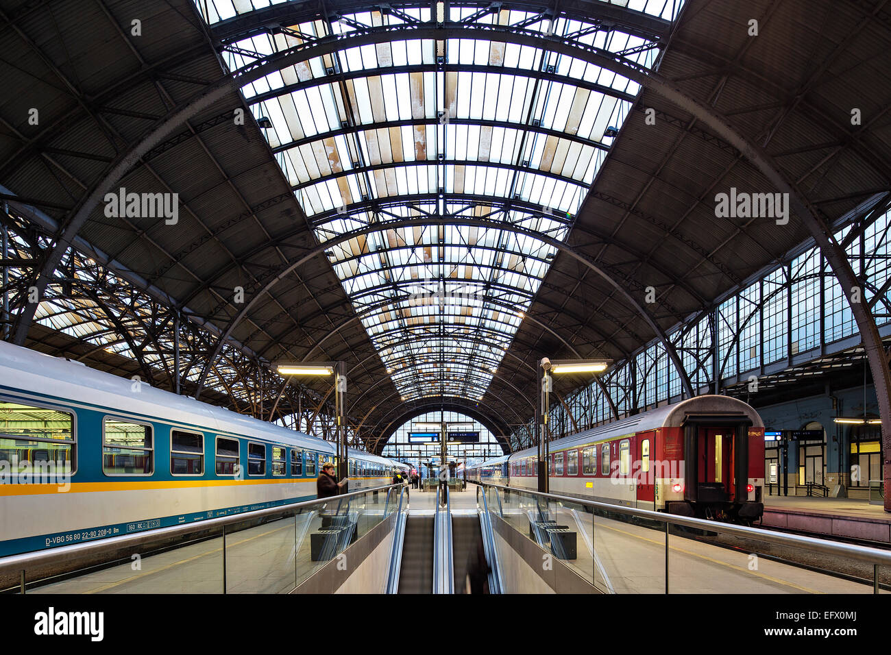 Prague main railway station Stock Photo - Alamy