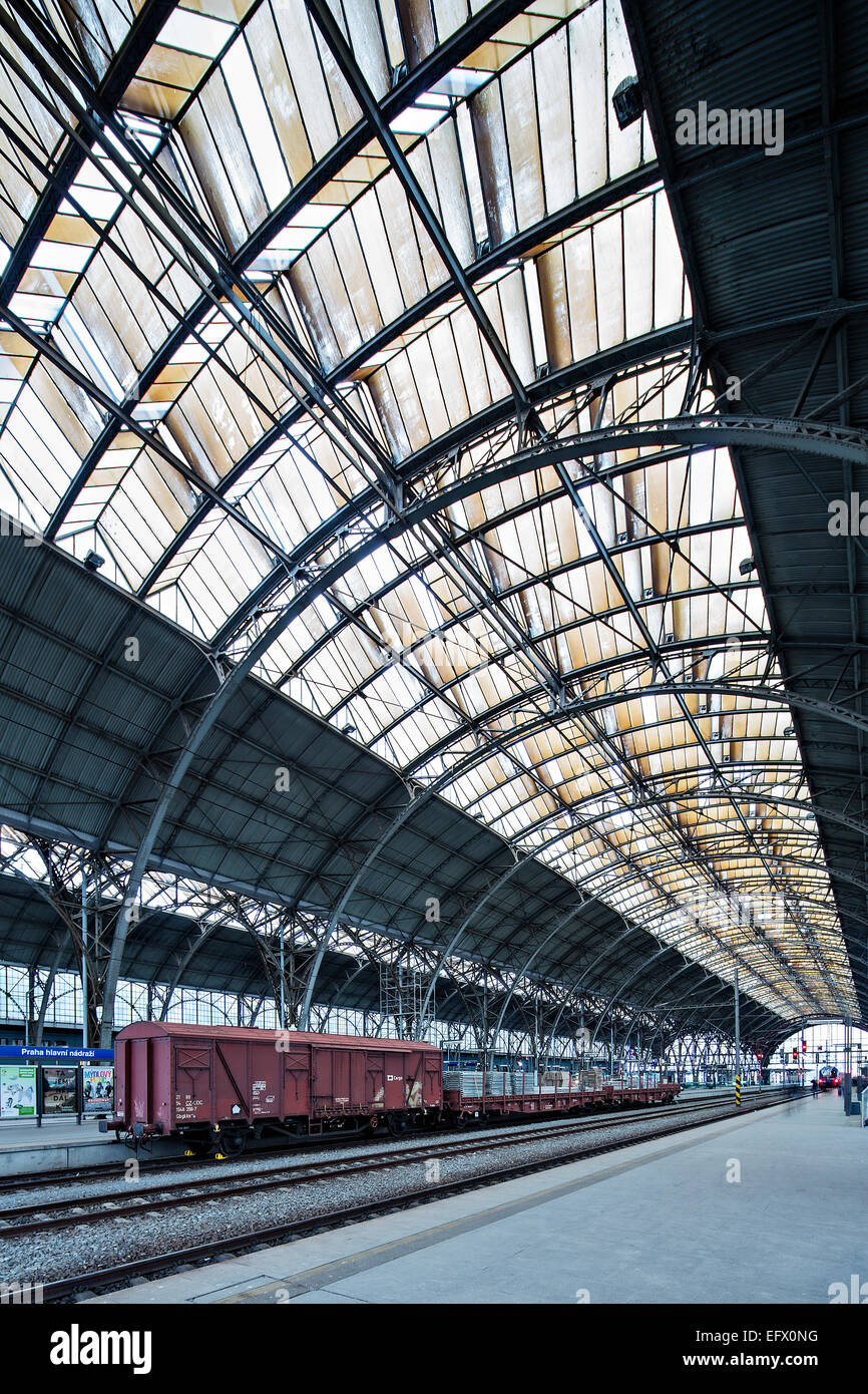 Prague main railway station Stock Photo - Alamy