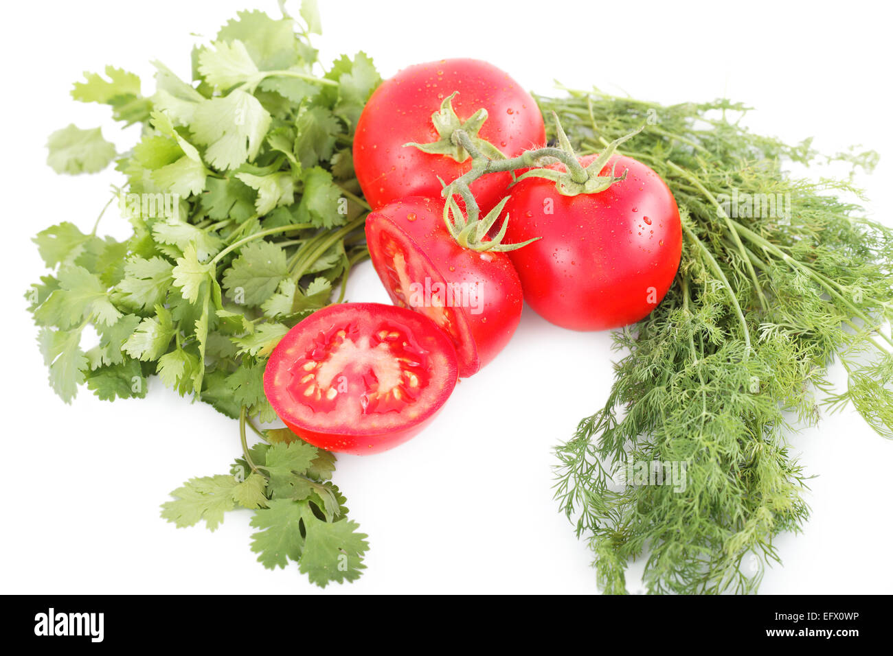 tomatoes and herbs for a healthy diet with vitamins Stock Photo - Alamy