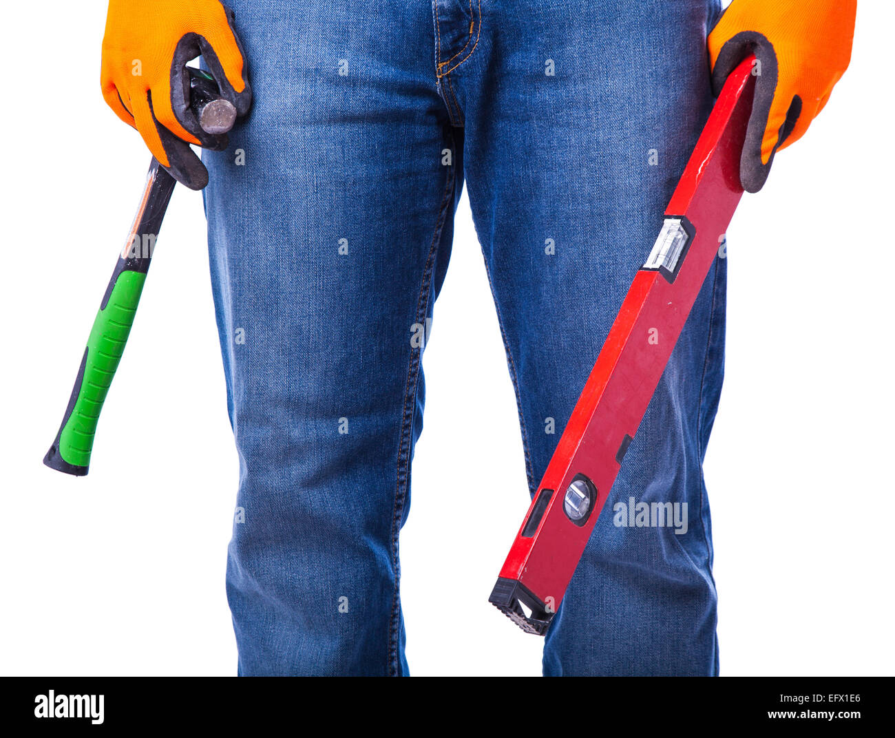 part of the men hands holding tools Stock Photo - Alamy