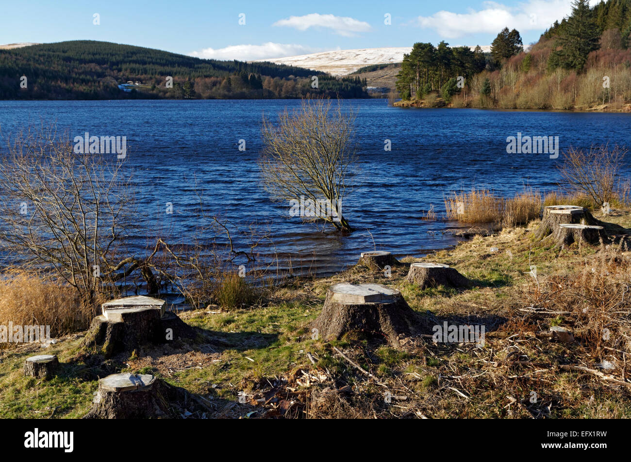 Pontsticill Reservoir, Brecon Beacons National Park, Powys, Wales, UK ...