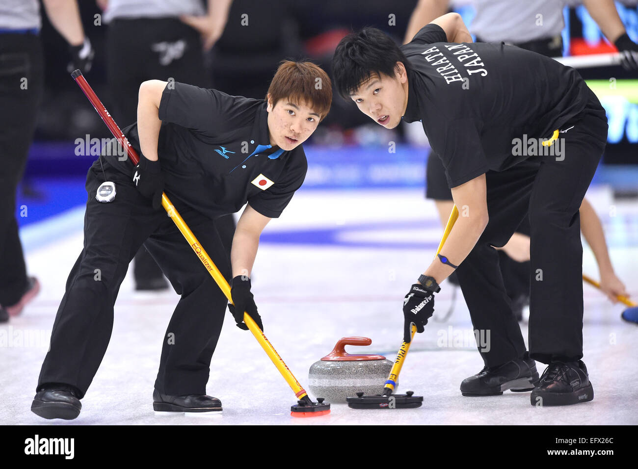Fuentenueva Pavilion, Granada, Spain. 10th Feb, 2015. (L-R) Shingo Usui, Kosuke Hirata (JPN ...