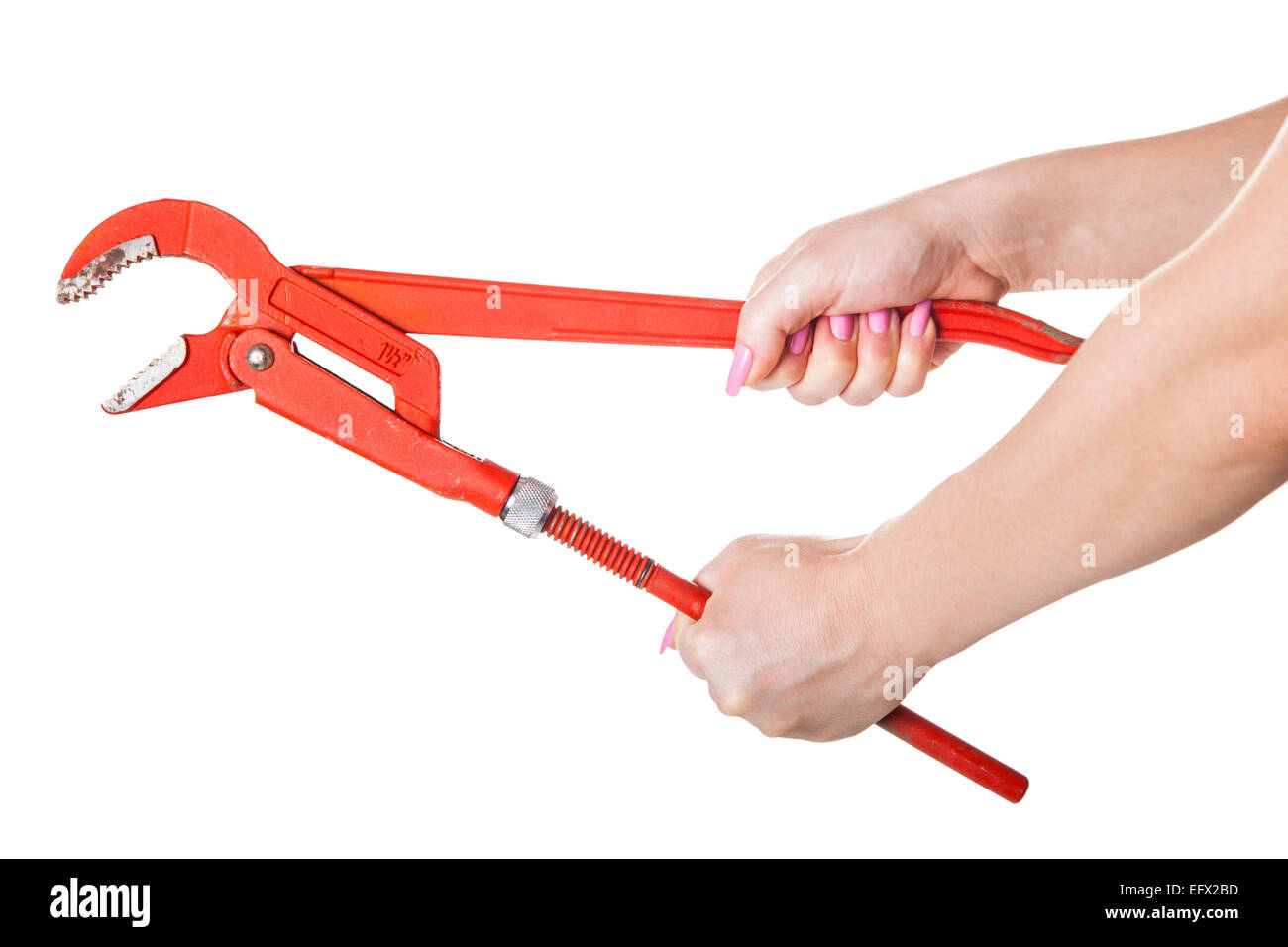 gas spanner, isolated on white background Stock Photo - Alamy