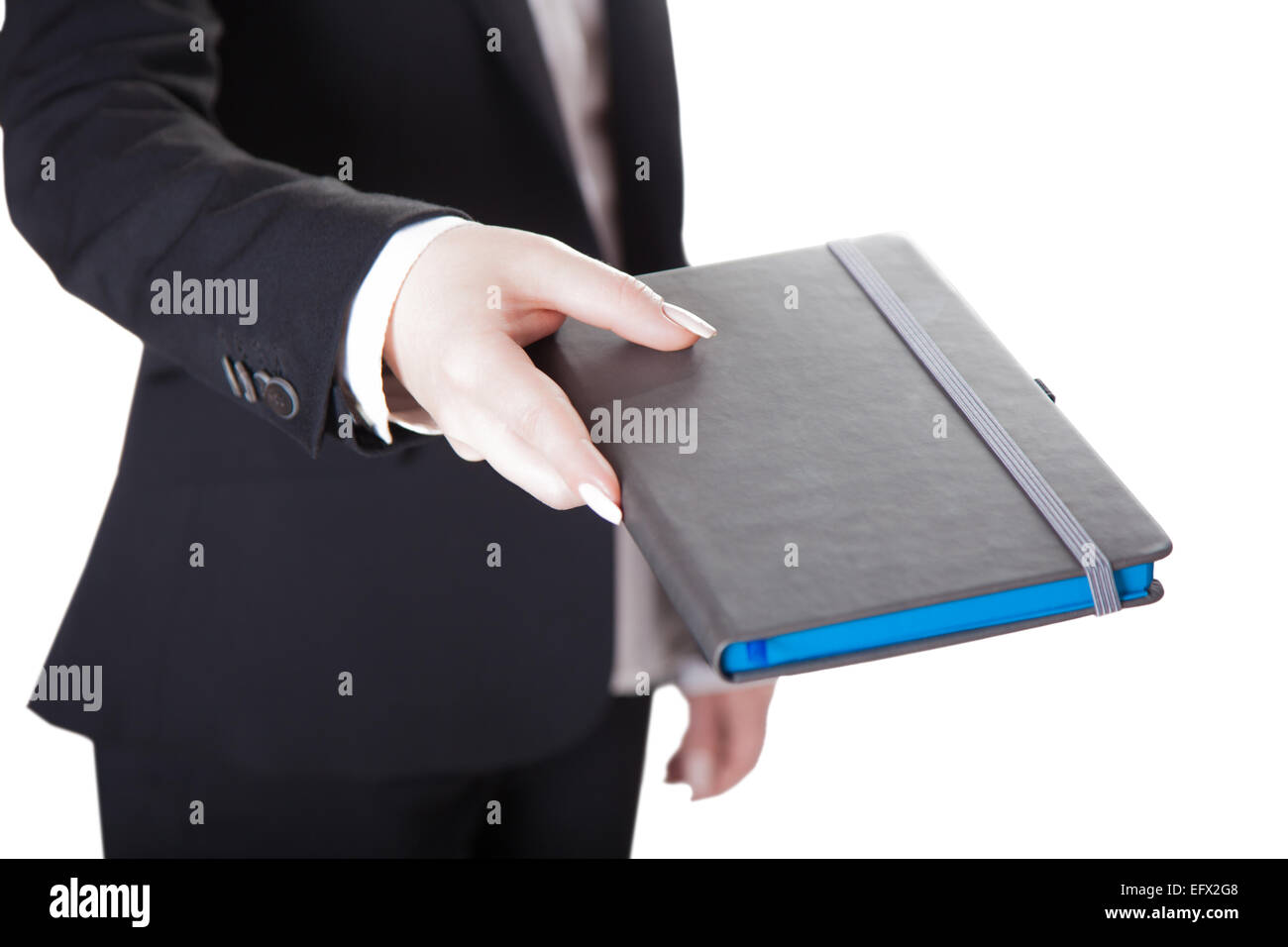 girl gives a book, isolated white background Stock Photo - Alamy