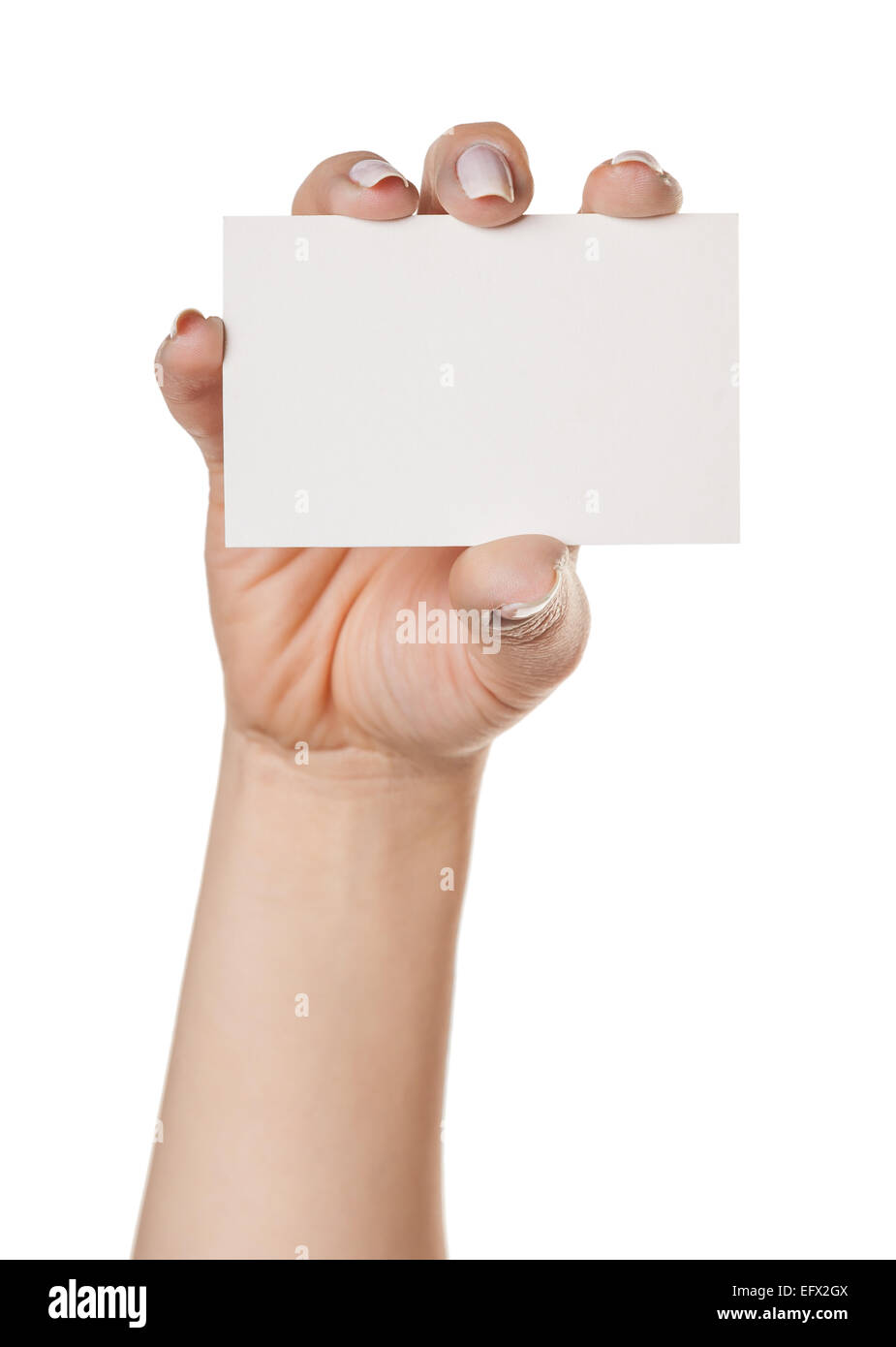 hand with card, isolated white background Stock Photo - Alamy