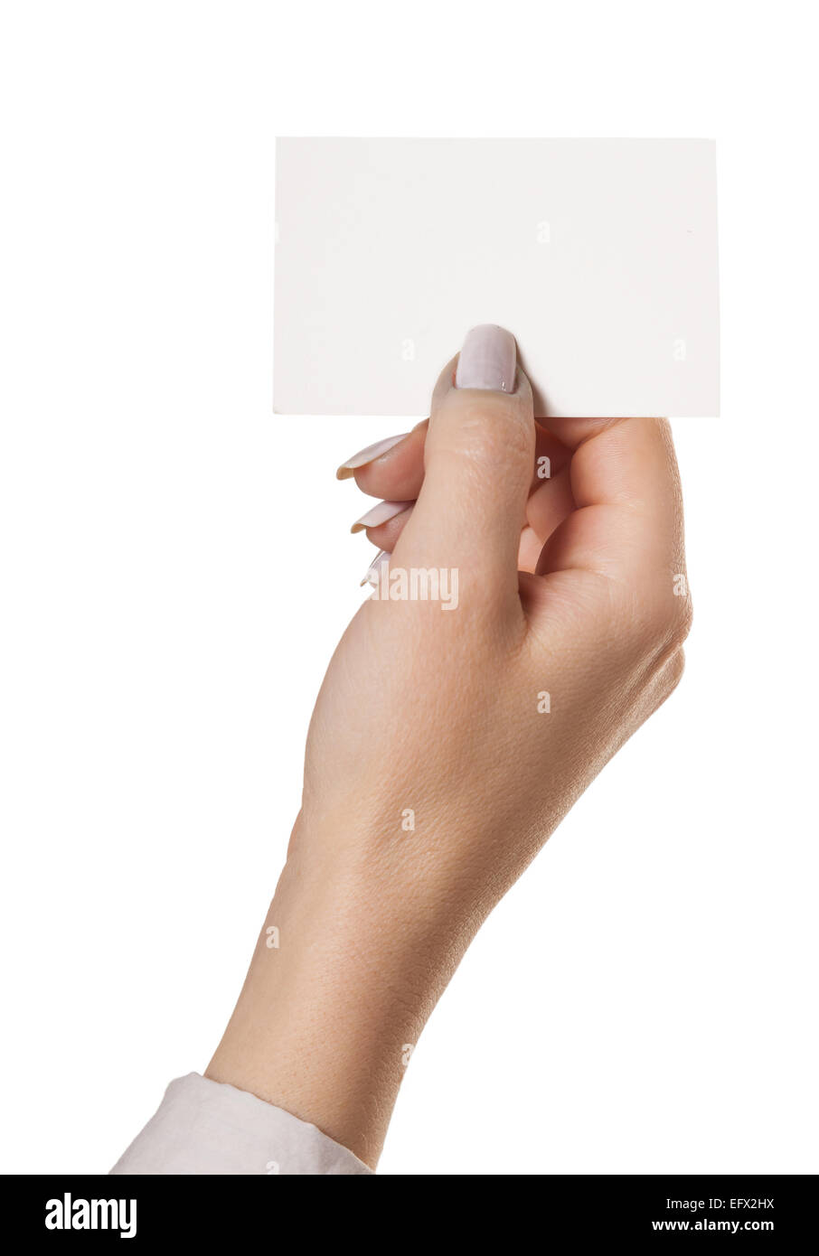 hand with paper, isolated white background Stock Photo - Alamy