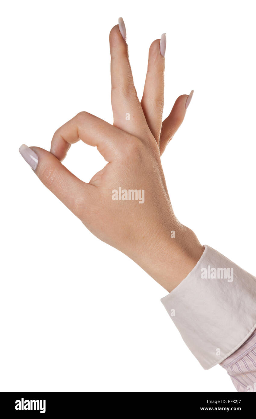 OK sign, isolated white background Stock Photo - Alamy