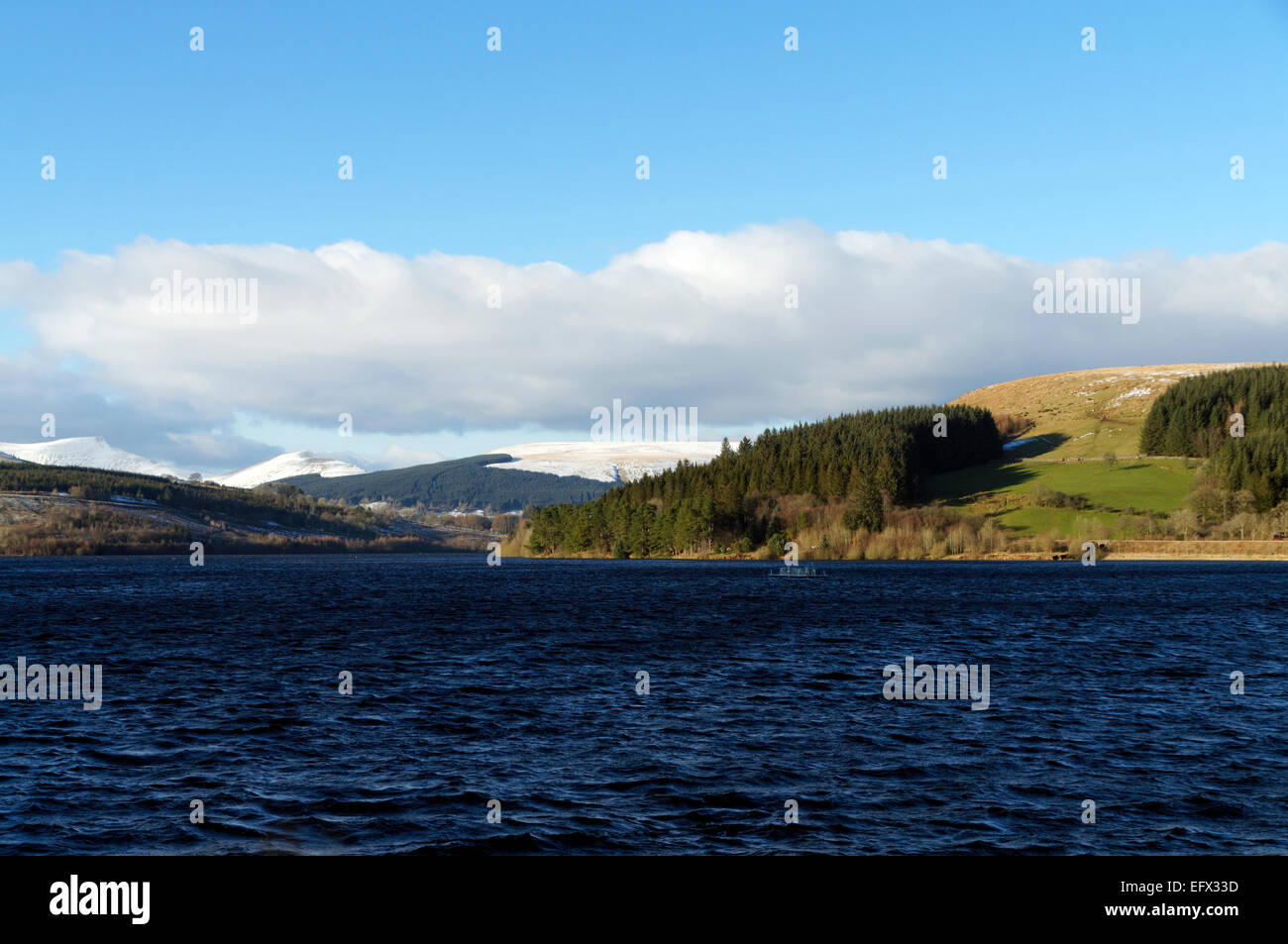 Pontsticill Reservoir, Brecon Beacons National Park, Powys, Wales, UK ...