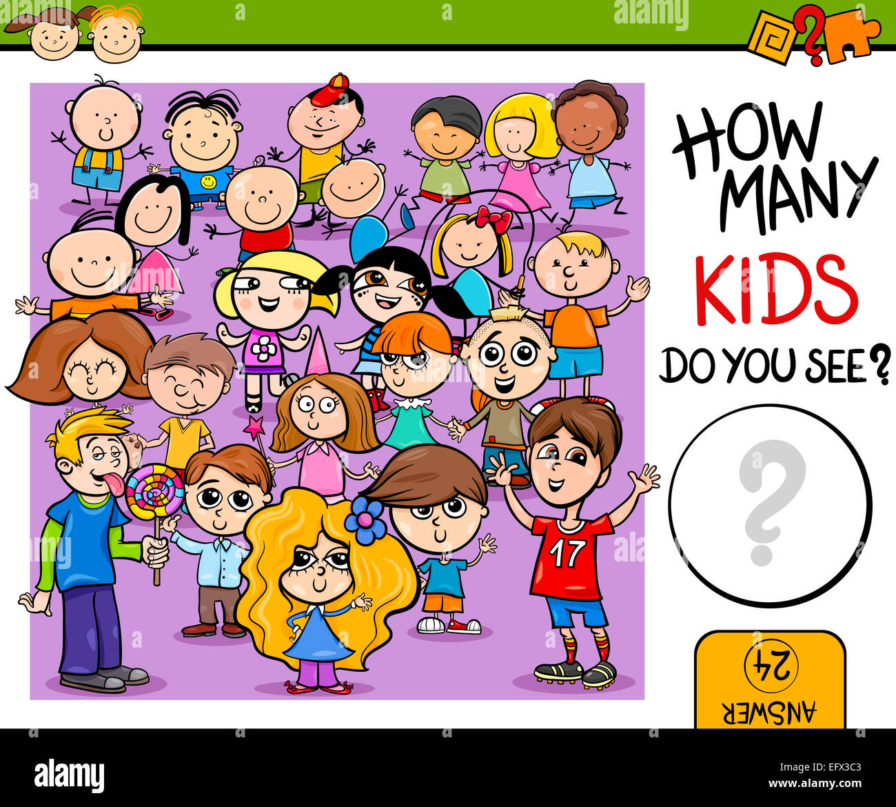 Cartoon Illustration of Education Counting Game for Preschool Children ...