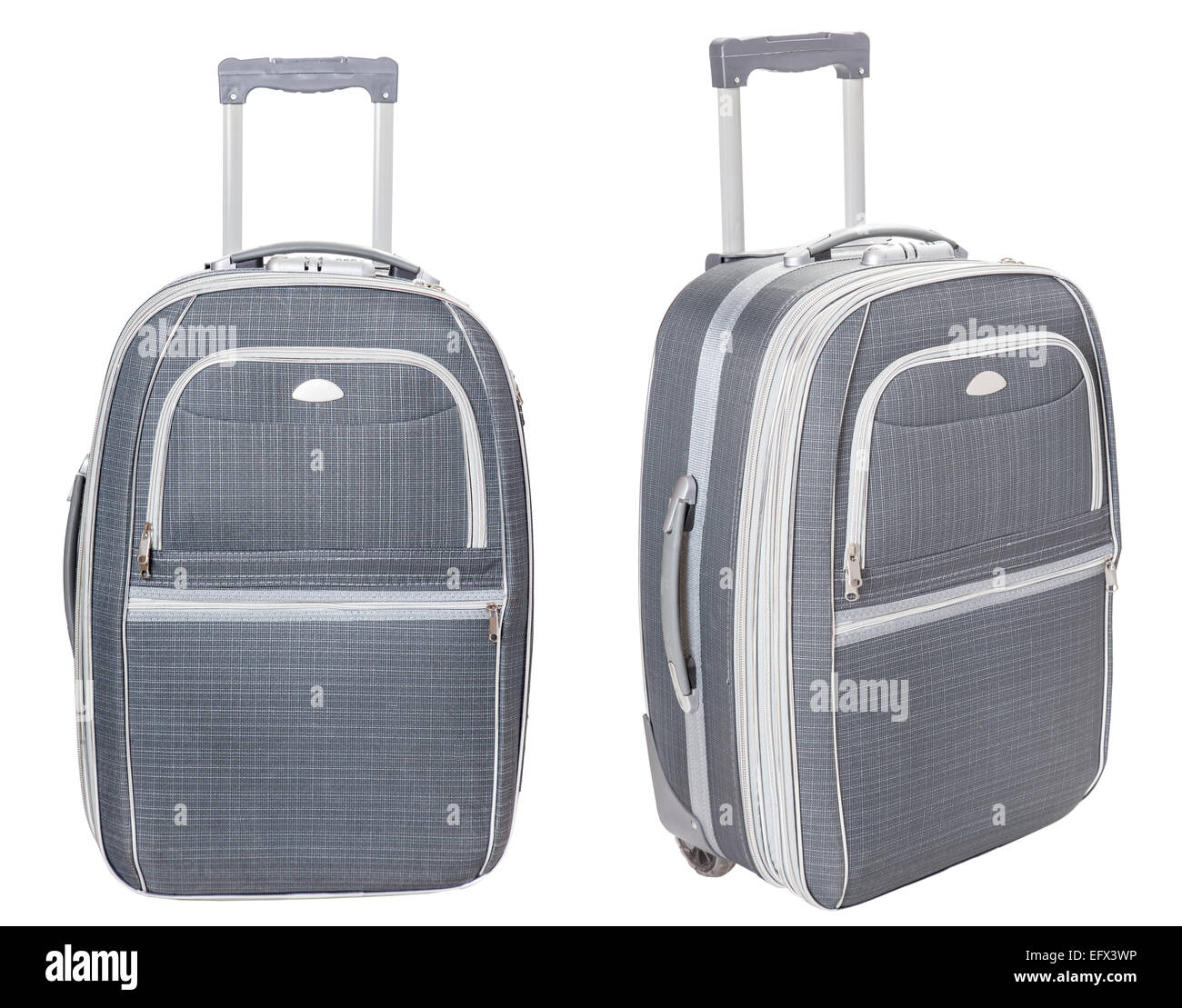 two suitcases, isolated white background Stock Photo - Alamy