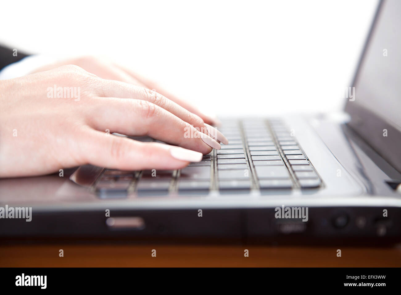 hands with the notebook, isolated white background Stock Photo - Alamy