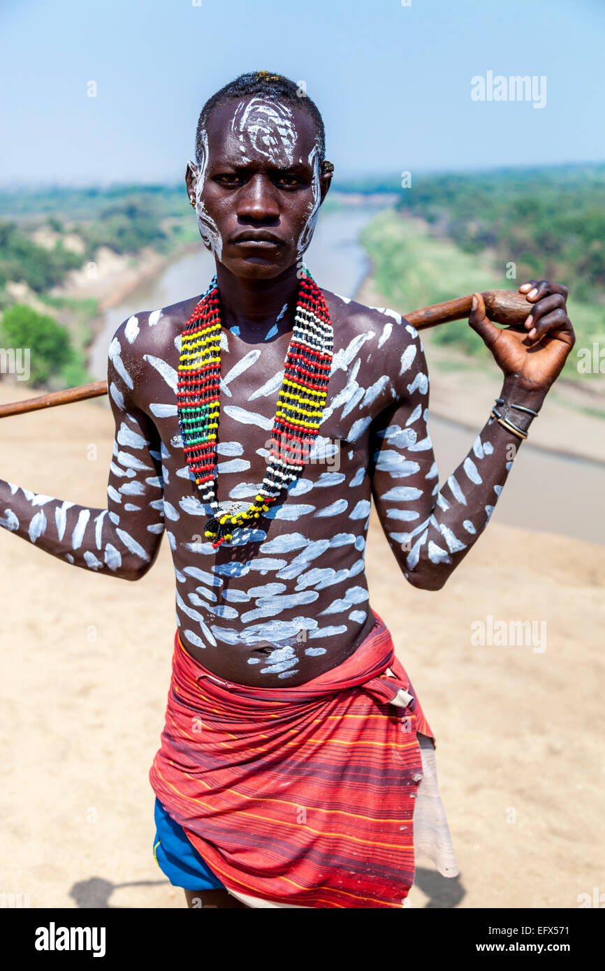 Portrait Of A Young Man From The Karo Tribe, Kolcho Village, The Omo ...