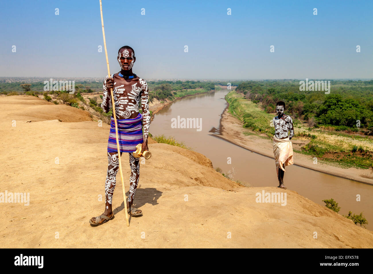 Young People From The Karo Tribe, Kolcho Village, Omo Valley, Ethiopia ...