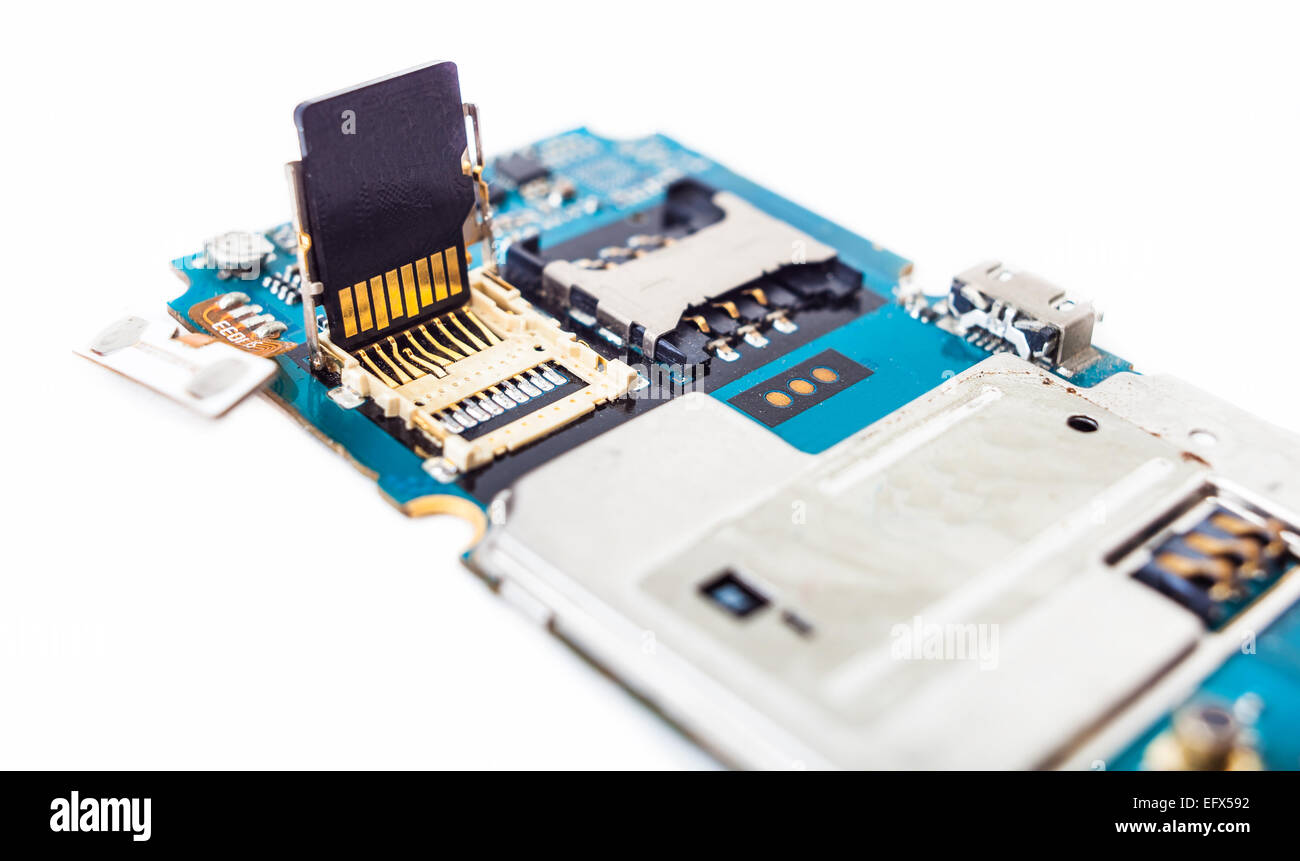 disassembled phone on a white background isolated close up Stock Photo ...