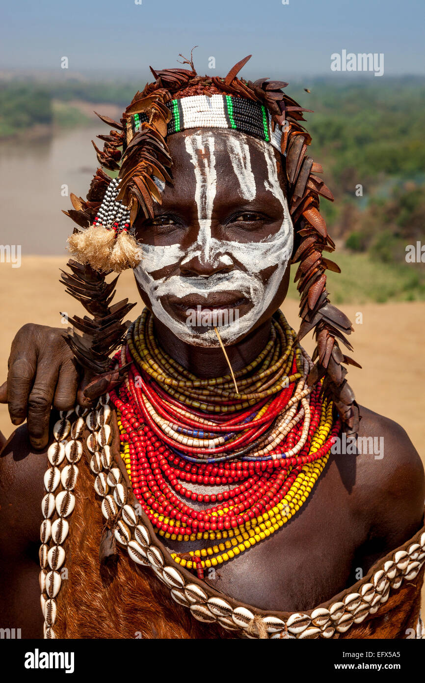 Portrait Of A Woman From The Karo Tribe, Kolcho Village, Omo Valley ...