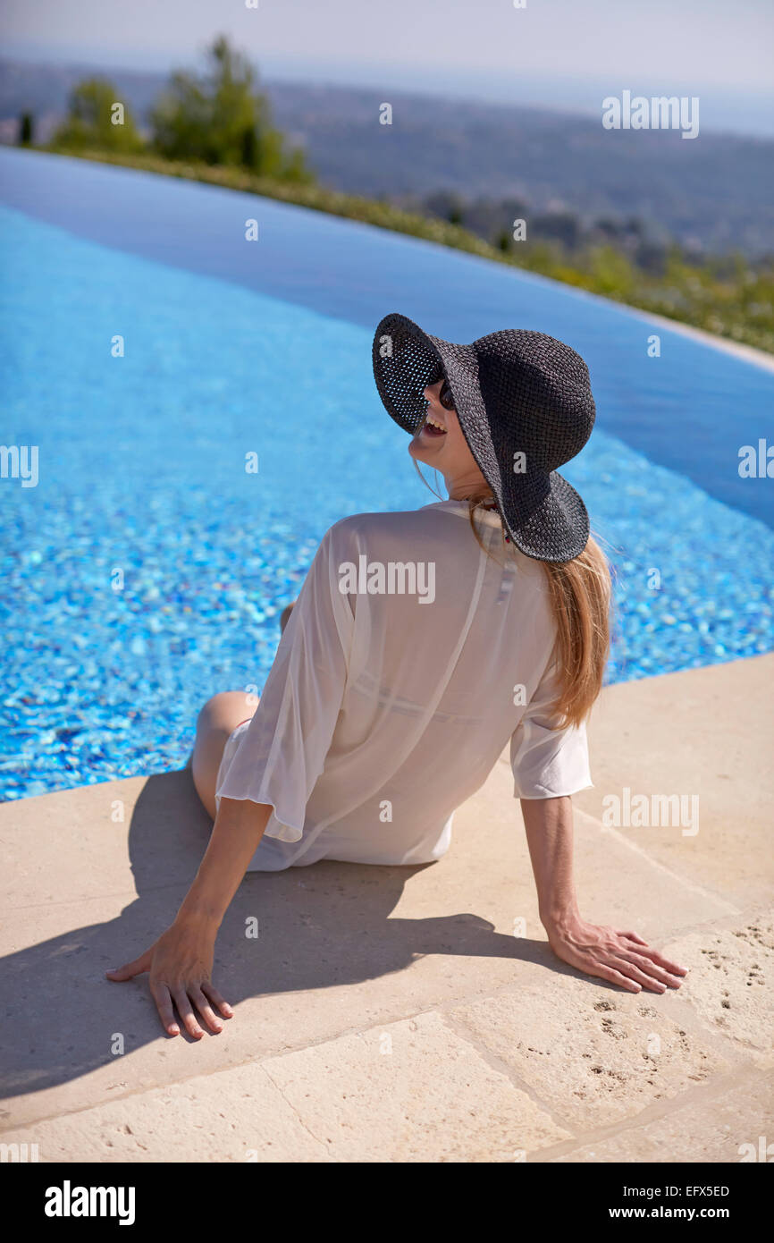 Woman holiday french riviera hi-res stock photography and images - Alamy