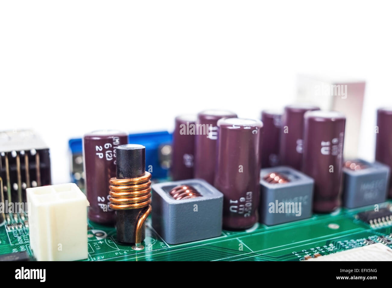 computer circuit board with lots of fine detail closeup Stock Photo - Alamy