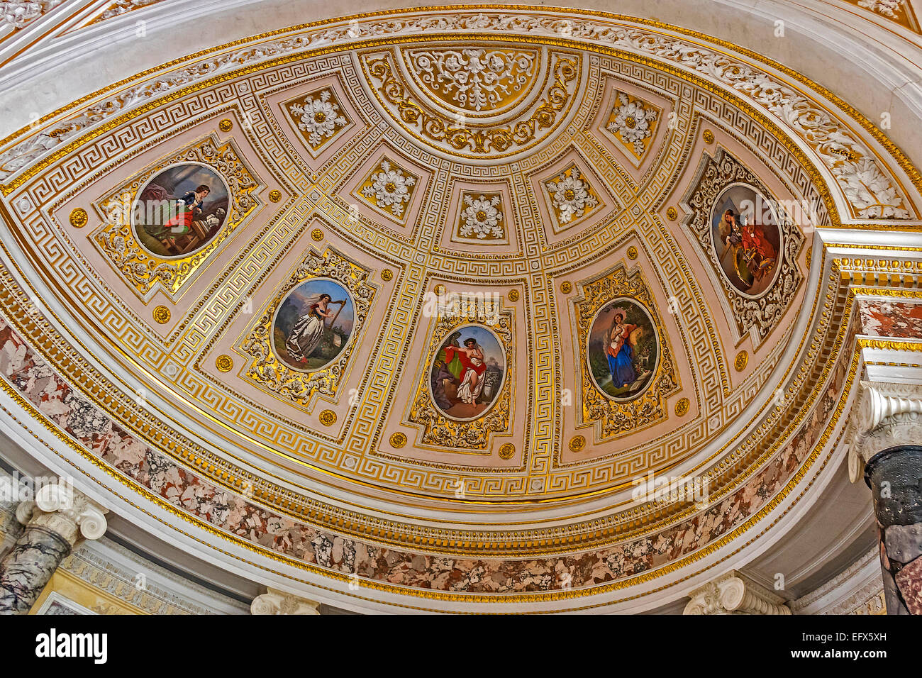 Painted Ceiling The Hermitage Museum St. Petersburg Russia Stock Photo ...