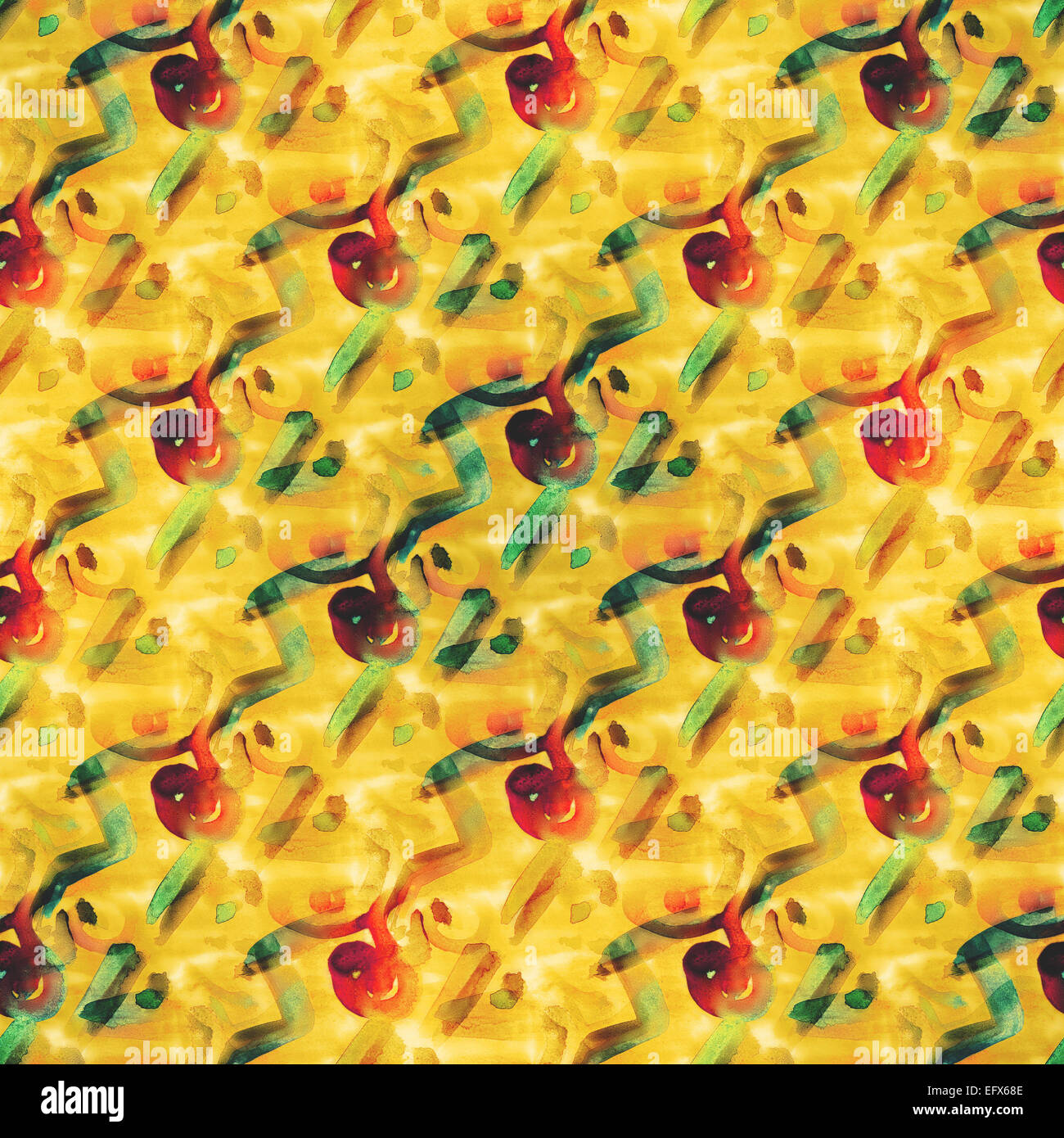 palette yellow, green style picture frame watercolor seamless ba Stock ...