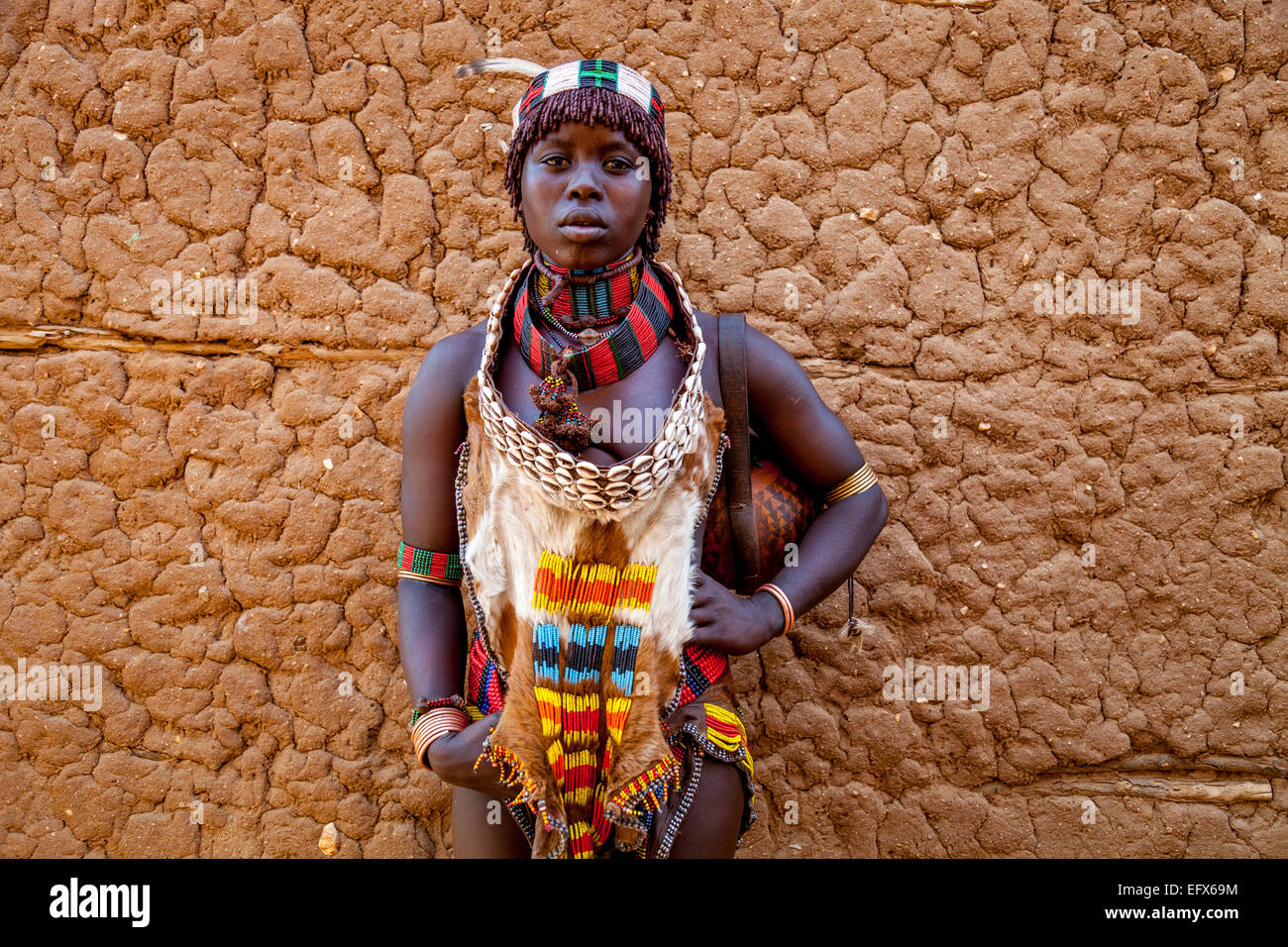 A Portrait Of A Young Woman From The Hamer Tribe, The Monday Market ...