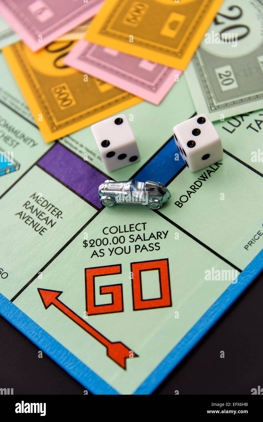 February 8, 2015 - Houston, TX, USA. Monopoly car on Go Stock Photo - Alamy
