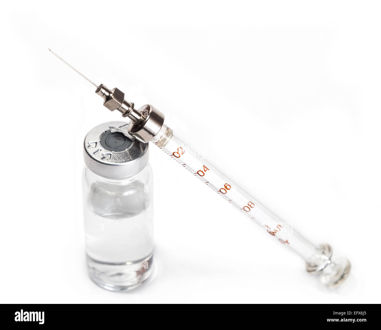 vial and syringe with medicine on an isolated white background Stock ...