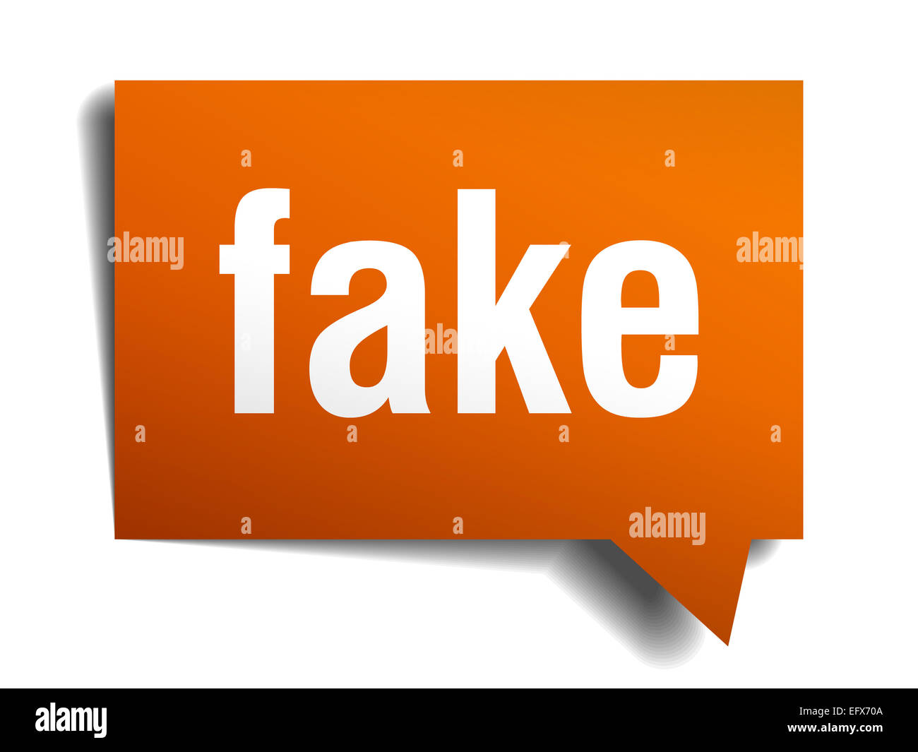 fake orange speech bubble isolated on white Stock Photo - Alamy