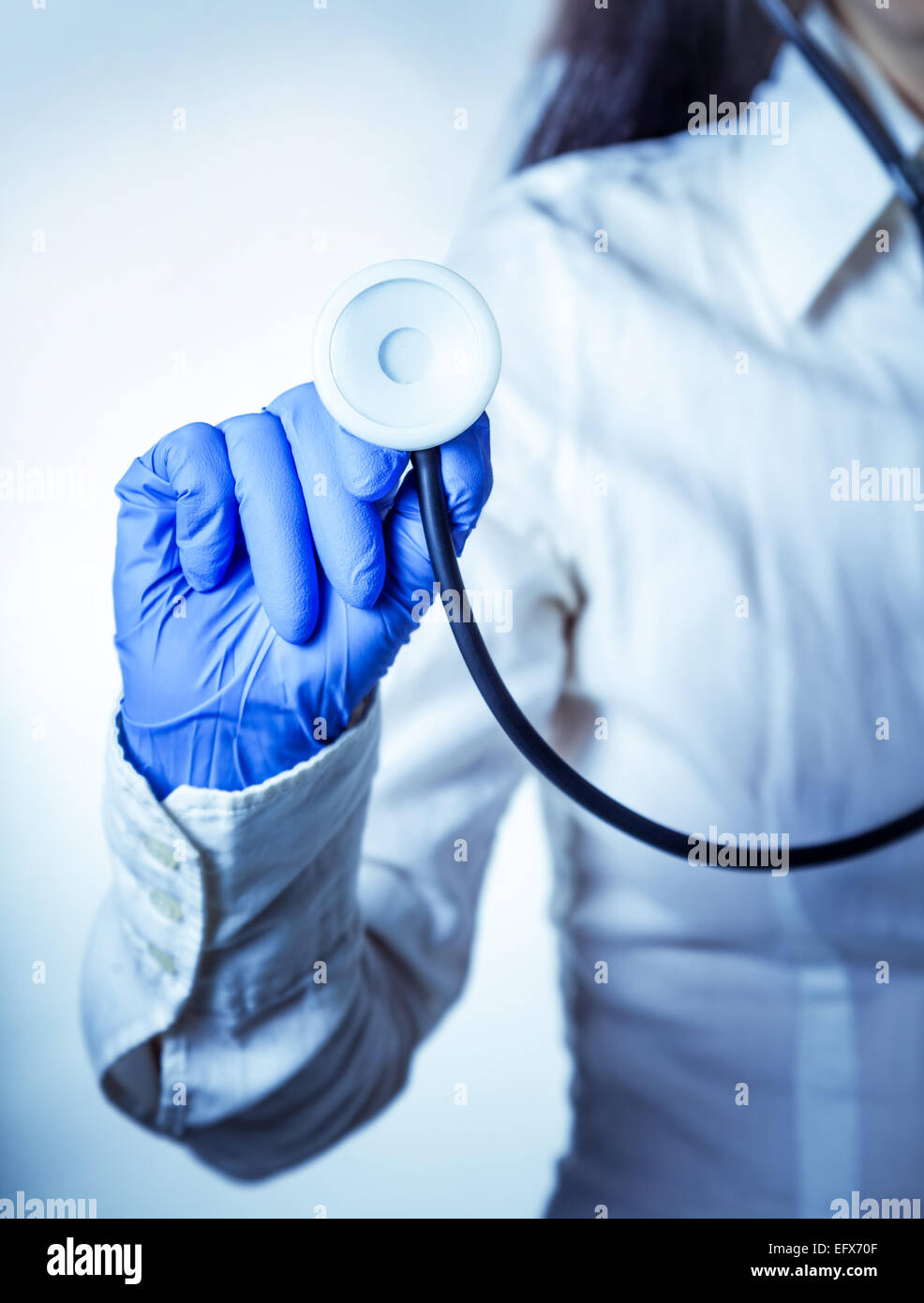 Doctor with medical endoscope background Stock Photo - Alamy