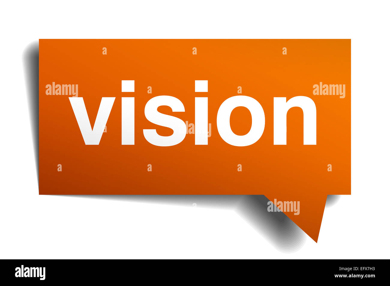 vision orange speech bubble isolated on white Stock Photo - Alamy