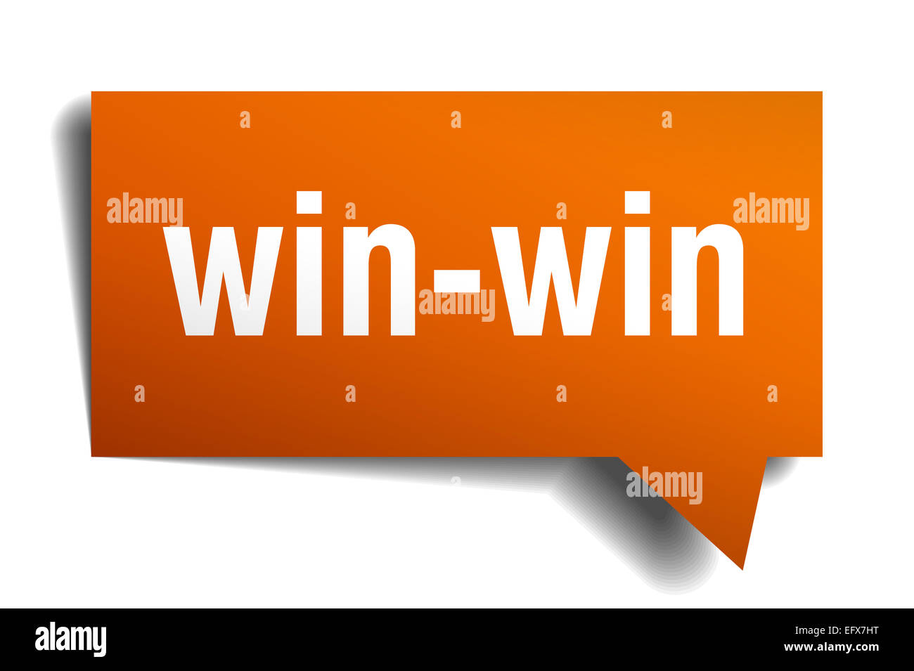 win-win orange speech bubble isolated on white Stock Photo - Alamy