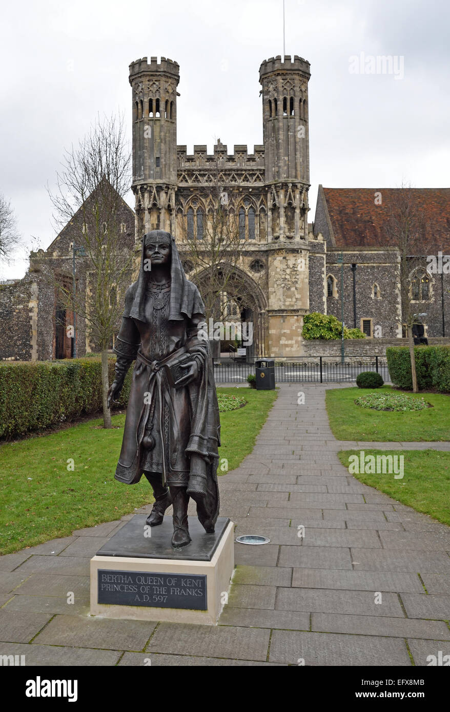 Bronze Statue of Bertha, Queen of Kent and Princess of the Franks. Lady ...
