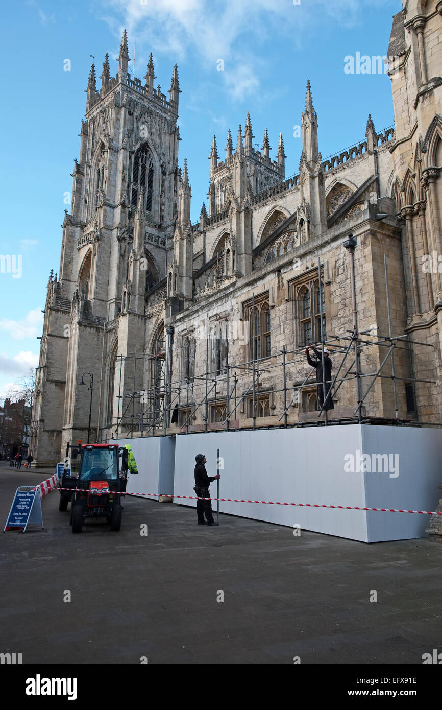 Two workmen maintenance workers performing maintenance around the York ...