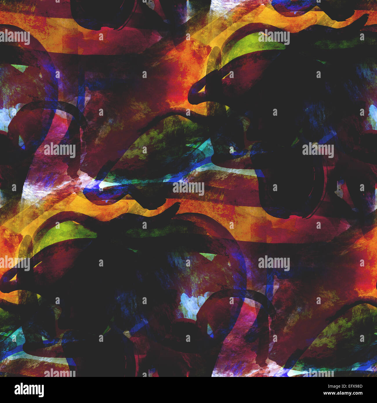 abstract avant-garde yellow, purple seamless wallpaper watercolo Stock ...