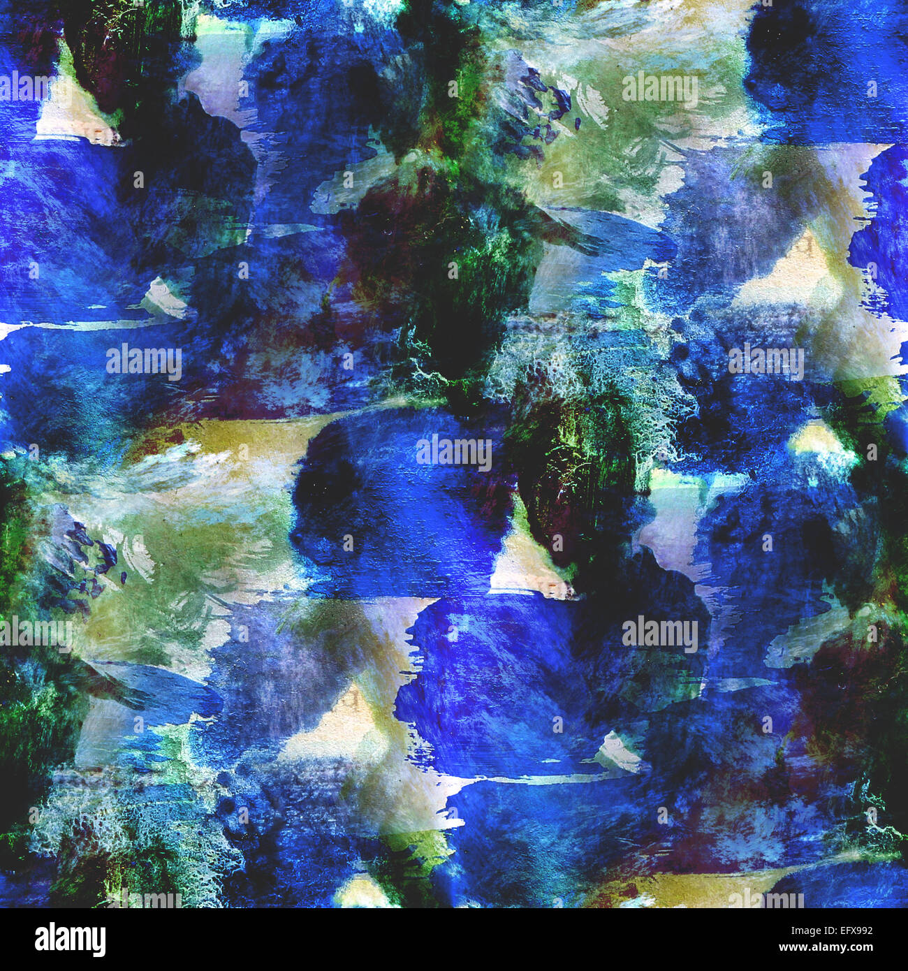 abstract avant-garde seamless blue, green wallpaper watercolor a Stock ...
