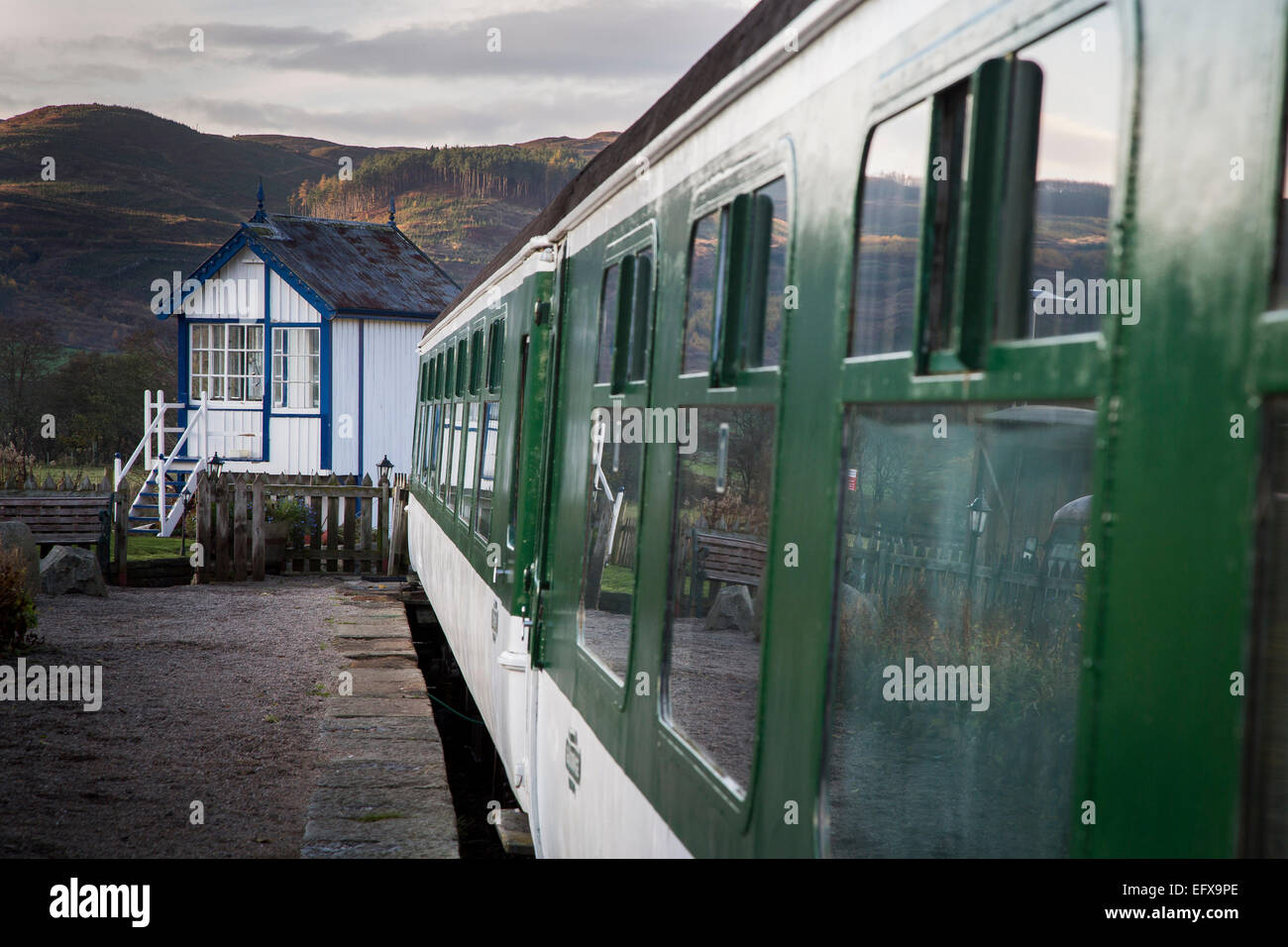 Camping Carriage and Signal Box, Rogart Railway Station, Highlands ...