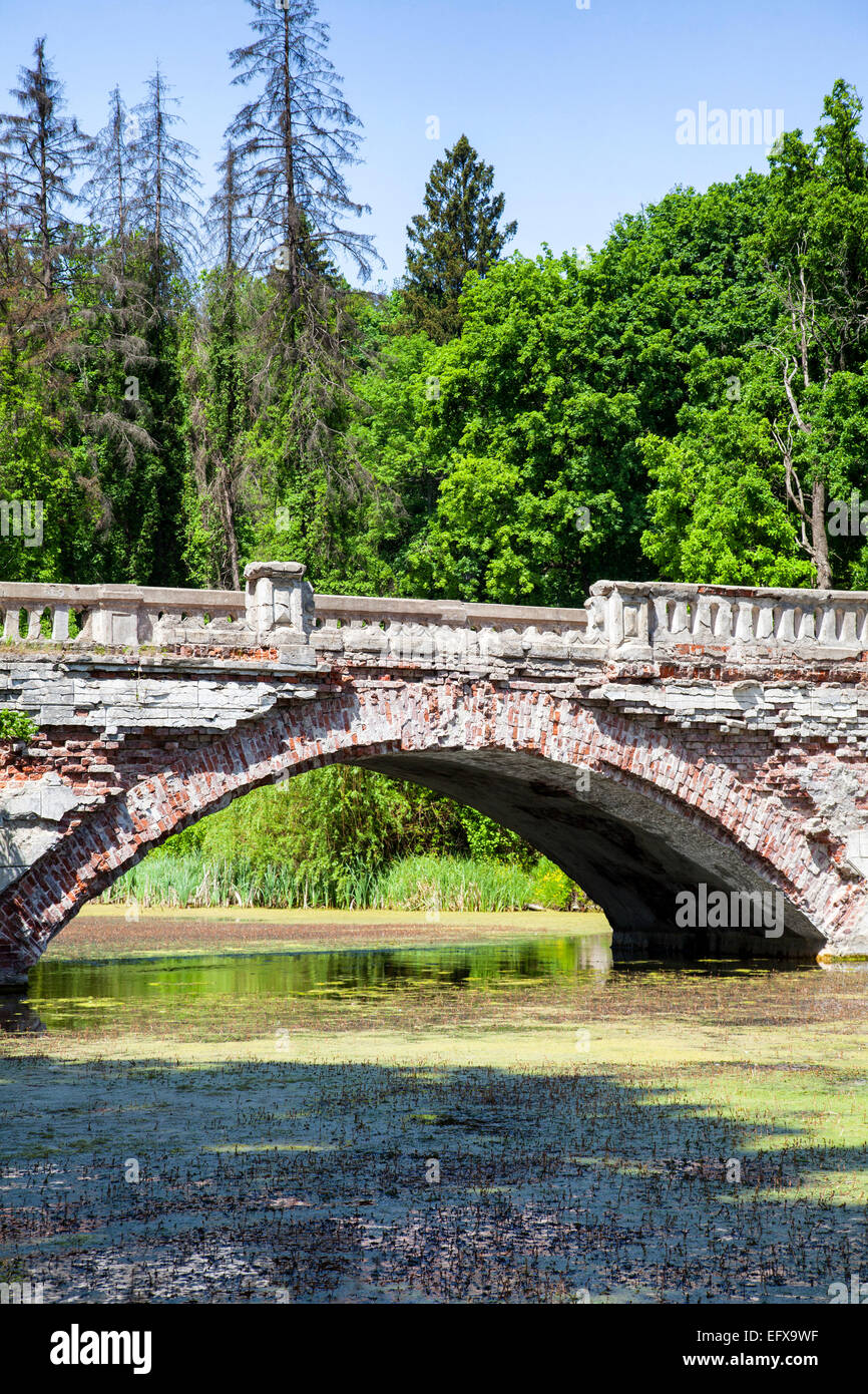 landscape old abandoned bridge, spring day Stock Photo - Alamy