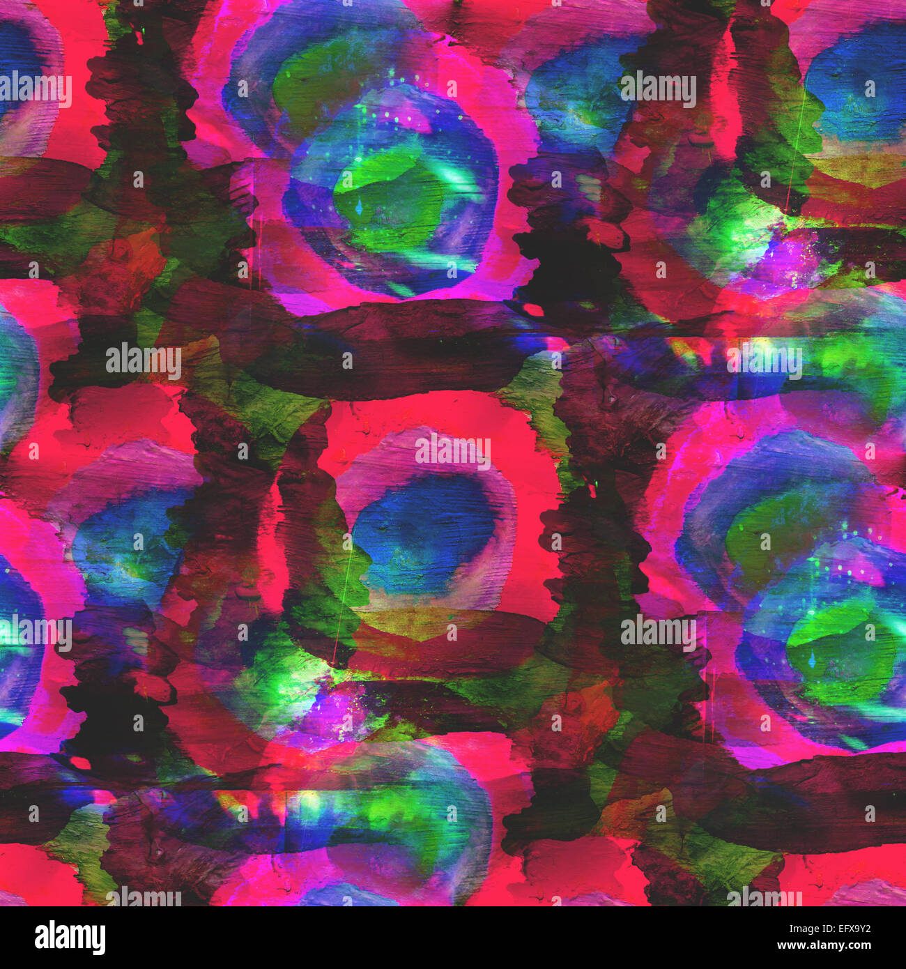 abstract vintage red, blue, circle avant-garde watercolor seamle Stock ...