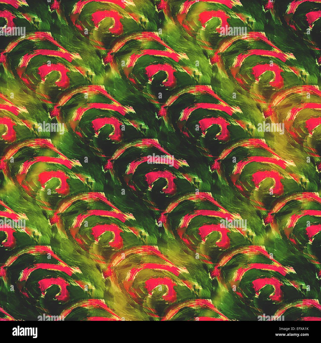 textured green, red palette picture frame watercolor seamless ba Stock ...