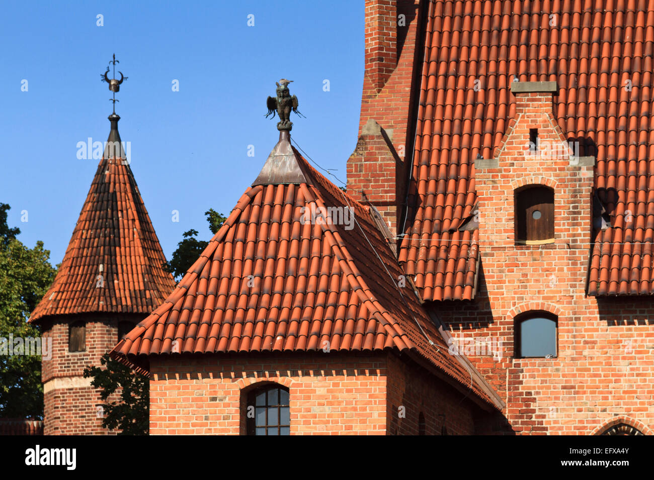 Architectural details of Teutonic Castle in Malbork Stock Photo - Alamy