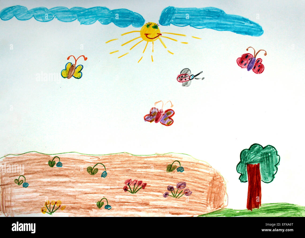 Draw tree cartoon hi-res stock photography and images - Alamy