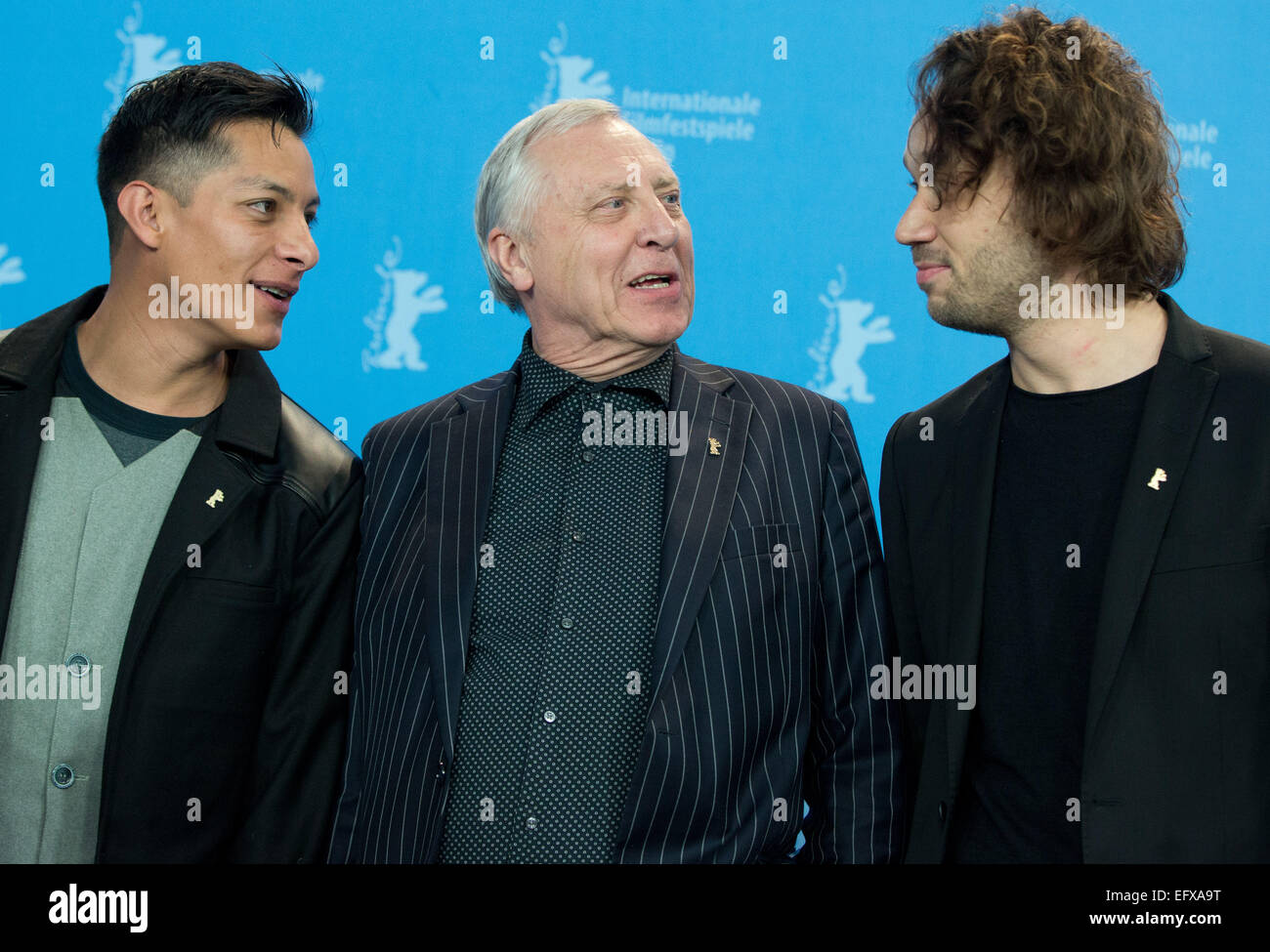 Berlin, Germany. 11th Feb, 2015. The actors Luis Alberti (L) and Elmer ...