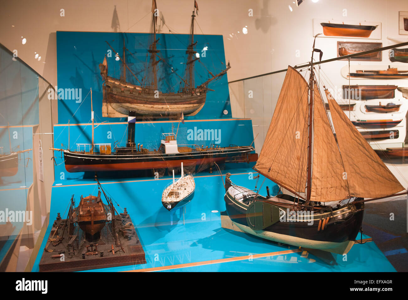 Ship models in Rotterdam Maritime Museum, Holland, Netherlands Stock ...