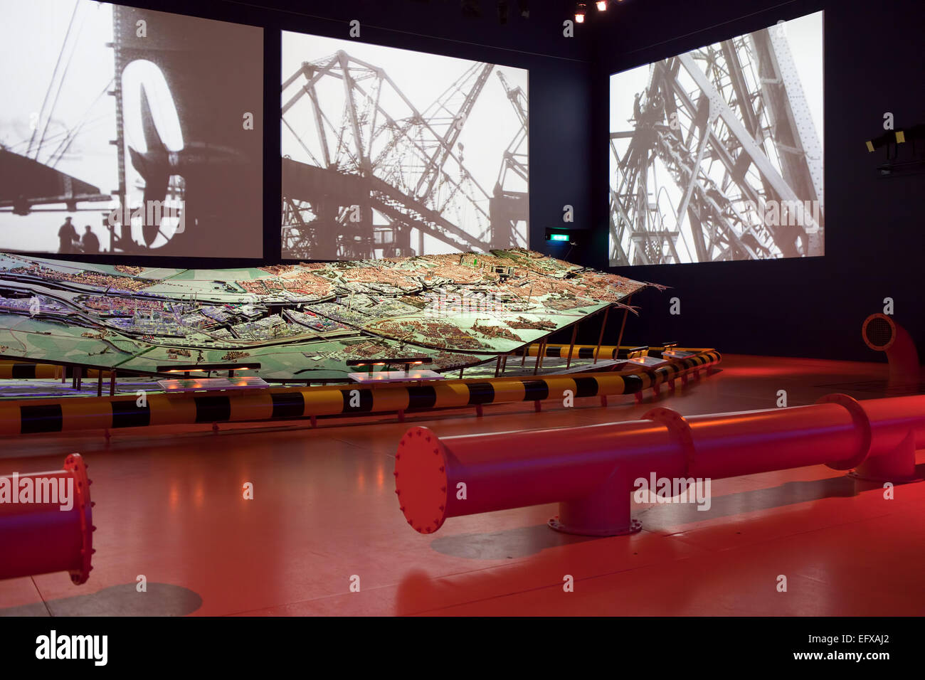 Port of Rotterdam model and projection room in Maritime Museum, Holland ...