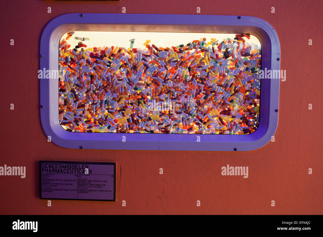 Pharmeceutical capsules display in Rotterdam Maritime Museum, Holland ...