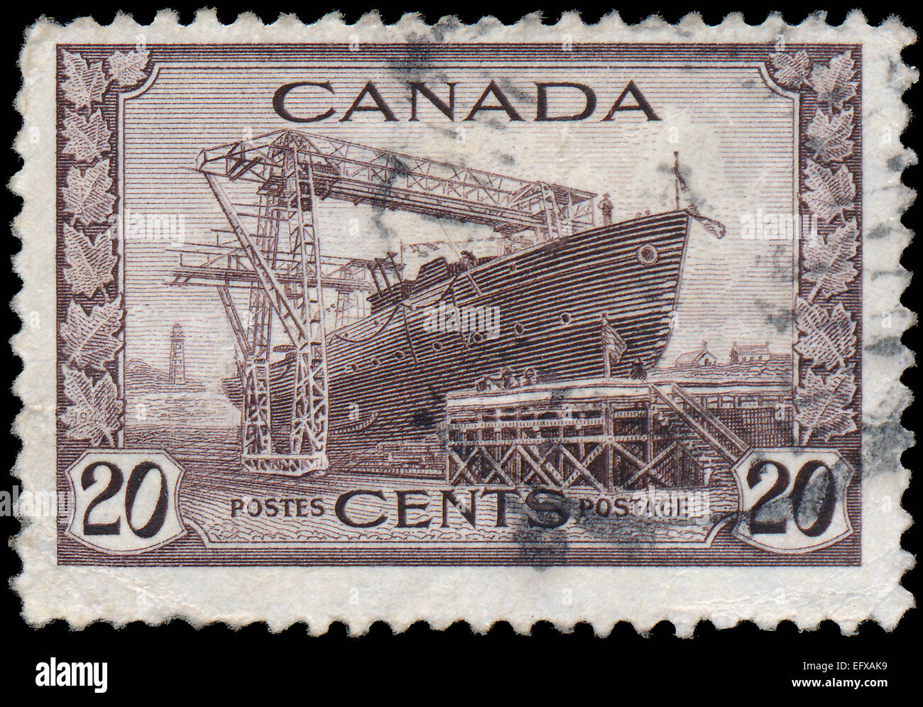 CANADA - CIRCA 1942: stamp printed by Canada, shows Corvette, circa ...