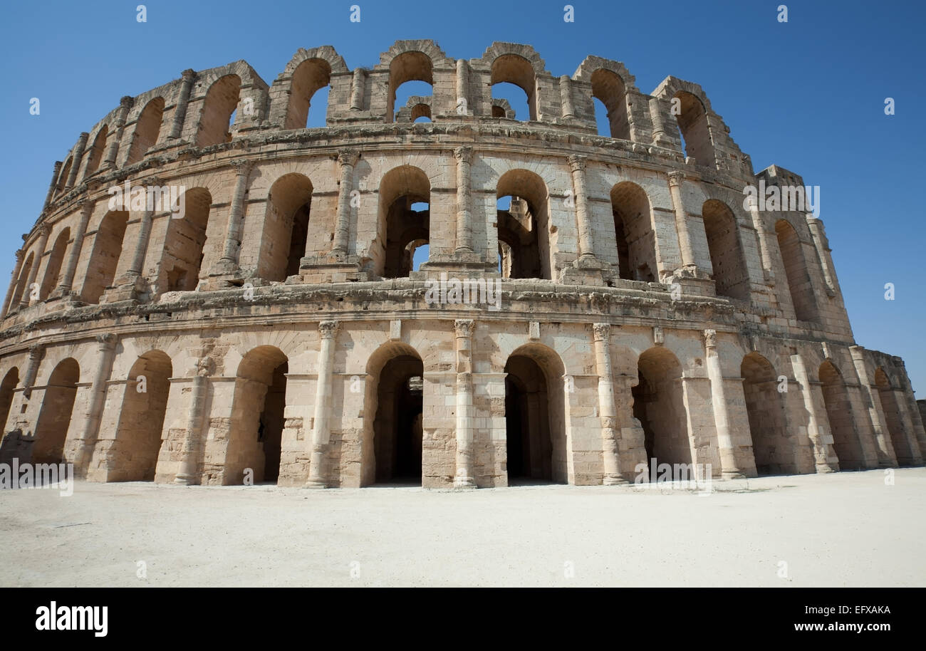 El Jem, Roman coliseum in Tunisia Stock Photo - Alamy