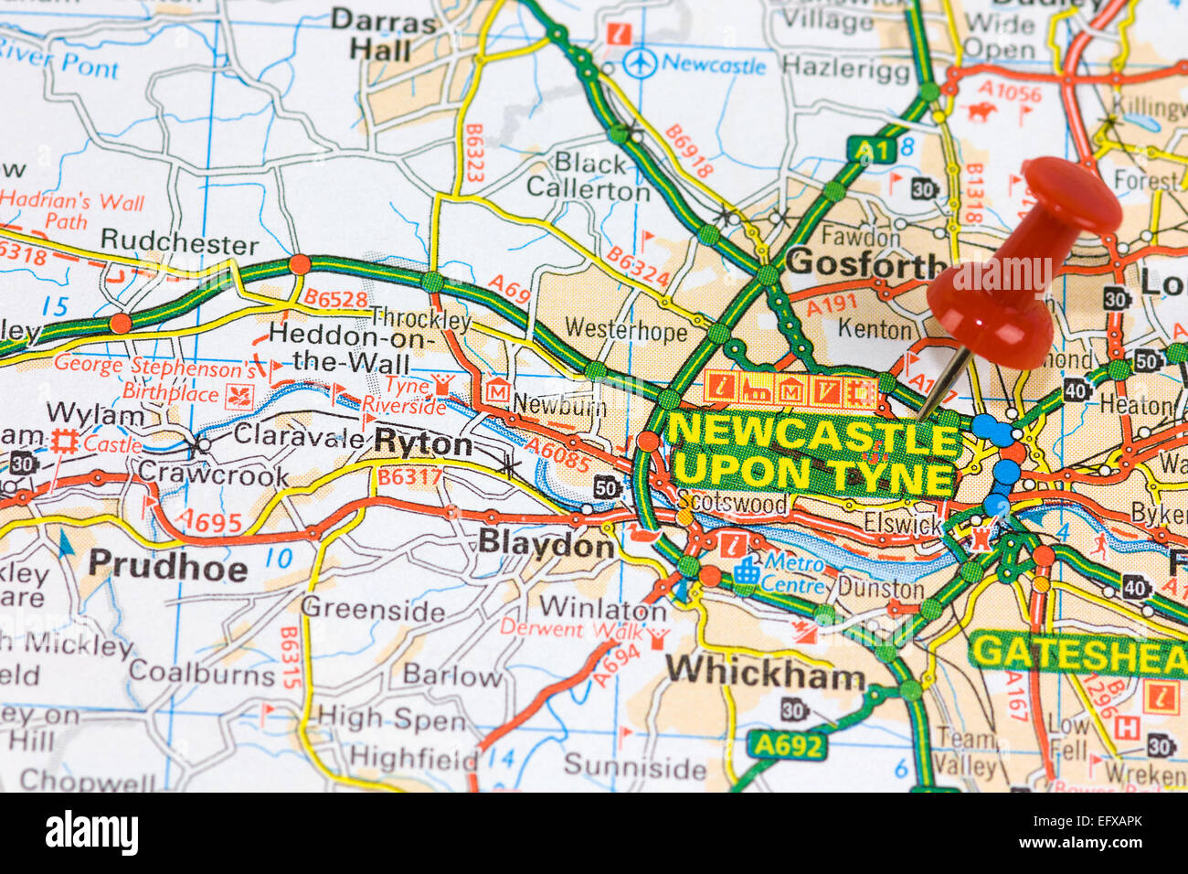 Newcastle map hi-res stock photography and images - Alamy