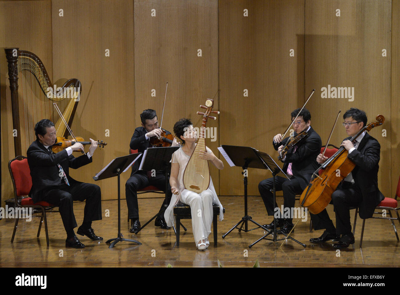 String quartet performs hi-res stock photography and images - Alamy
